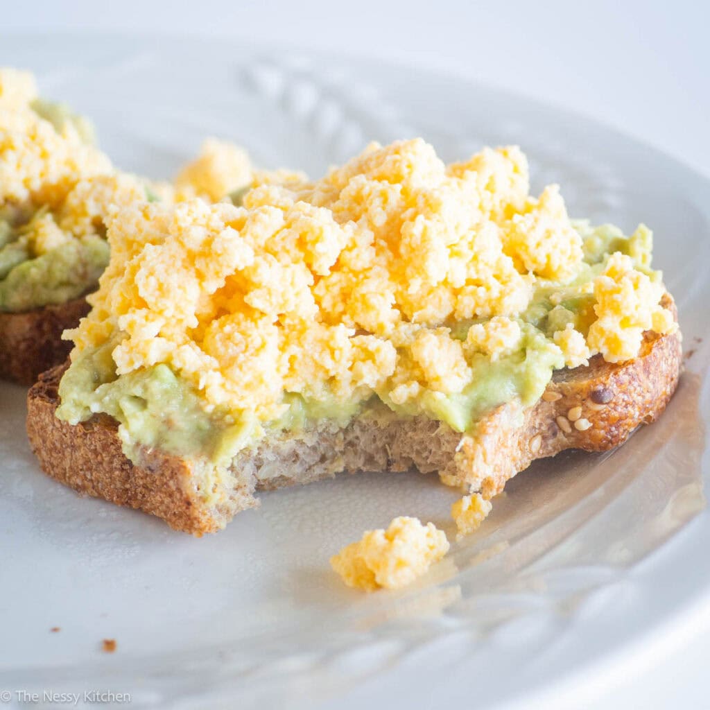 Avocado and Scrambled Eggs on Toast - Busy Morning Breakfast